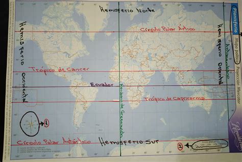 Paralelos meridianos y hemisferios Mapa politico Mapas Geografía
