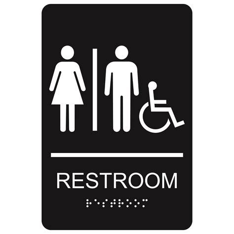 Women Men Restroom With Wheelchair Symbol Economy ADA Signs With