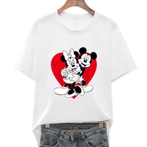 Mickey Minnie Mouse Woman T Shirts Disney Summer Tee Shirt Short