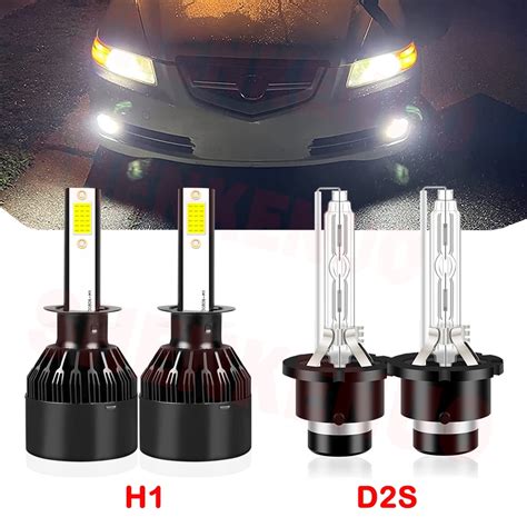 H1 LED High Beam Bulbs For Acura TSX 2004 2005 2006 2007 2008 D2S Low