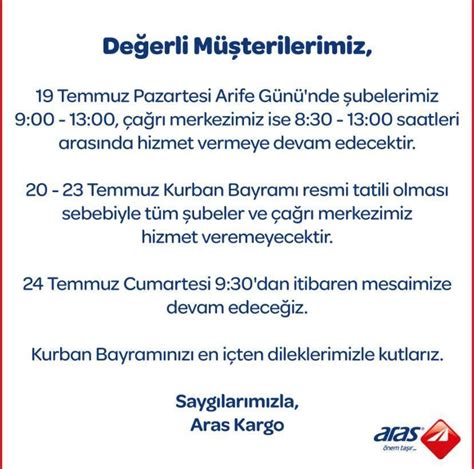 Kargolar bugün açık mı Arefe günü ve bayramda MNG Aras Sürat