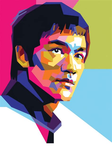 Quadros Personalidades Bruce Lee Geométrico Kolor Quadros Bruce