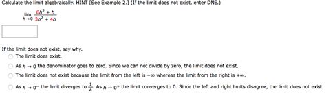 solved calculate the limit algebraically hint [see example