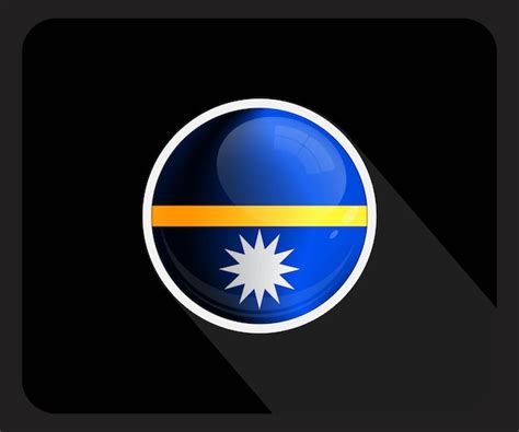 Premium Vector Nauru Glossy Circle Flag Icon