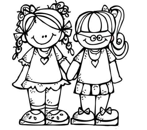 Desenhos De Melhores Amigos Para Sempre Para Colorir