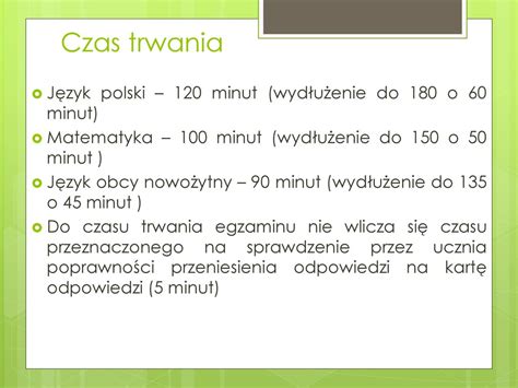 Egzamin ósmoklasisty Harmonogram ppt pobierz
