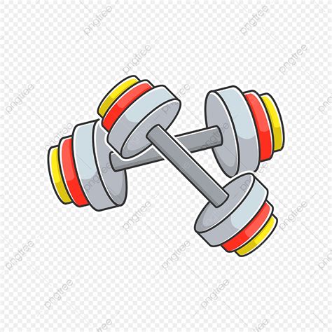 Dumbbells Vector PNG Images Red Yellow Dumbbell Clip Art Dumbbells