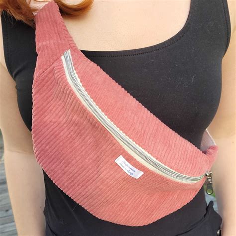 Sac Banane Velours Rose MagBreizhCrea