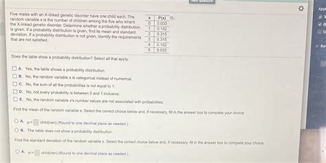 Solved Next Question App Five Males With An X Linked Genetic Disorder