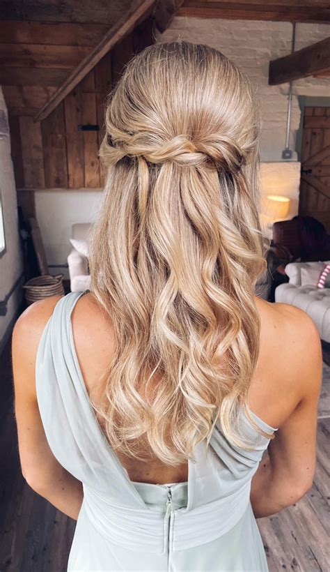 Stunning Bridesmaids Hairstyles For Simple Twisted Half Up