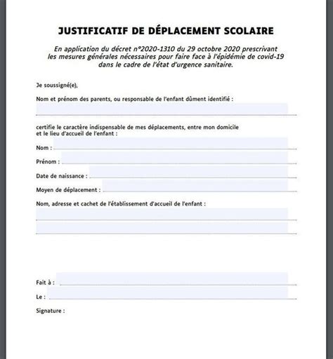 Voici la nouvelle attestation de déplacement à télécharger pour le