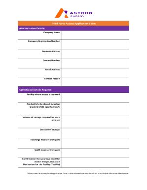 Fillable Online Third Party Access Application Form Fax Email Print