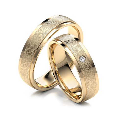 Paar klassische Trauringe Eheringe in Roségold 585 mit zus 0 03 ct