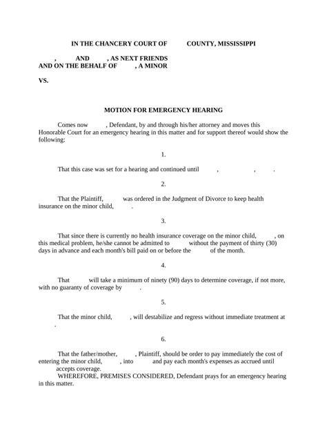 Mississippi Notice Hearing Doc Template PdfFiller