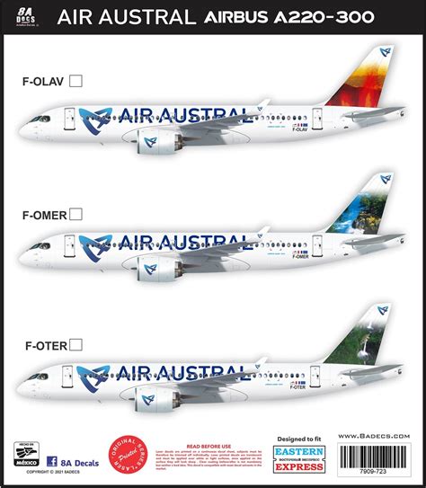 AIR AUSTRAL AIRBUS A220 300 F OMER 8aDecs 7909 723 144 OM