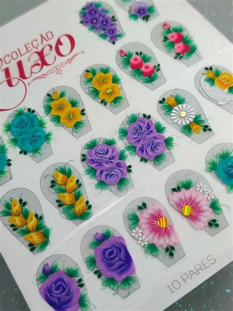 Pin De Ely Mayer Em Adhesivos U As Em Unhas Florais Unhas