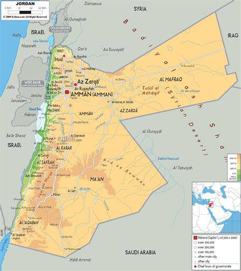 Detailed Political Map Of Jordan Ezilon Maps Images And Photos Finder