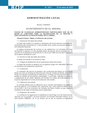 Completable En L Nea Modelo Tipo De Pliego De Clusulas Administrativas