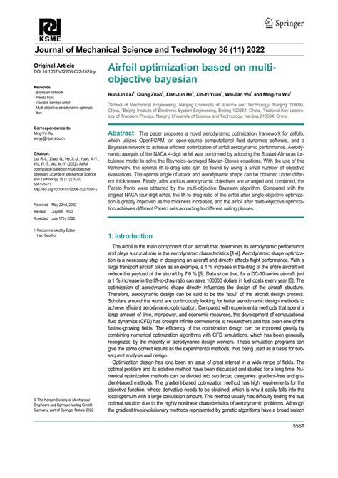 Pdf Airfoil Optimization Based On Multi Objective Bayesian