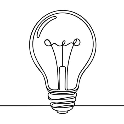 Ilustração vetorial de lâmpada de lâmpada desenho contínuo de uma