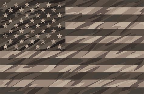 Patriotic Desert Tan Camo USA Flag Vector Illustration 602230 Vector