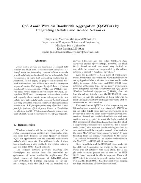 pdf qos aware wireless bandwidth aggregation qawba by integrating cellular and ad hoc networks
