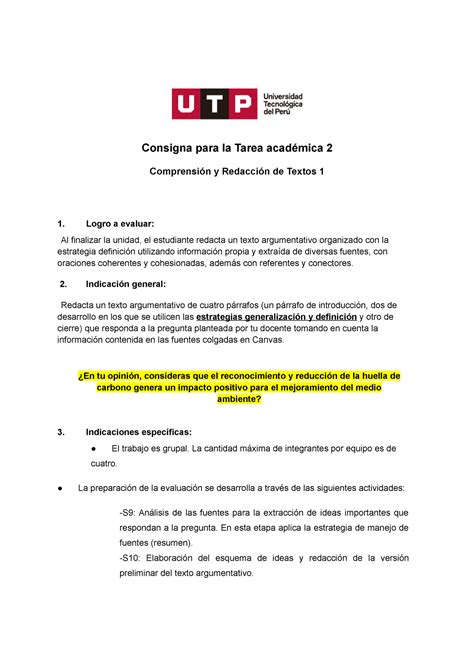 Consigna para la Tarea académica 11 Consigna para la Tarea académica