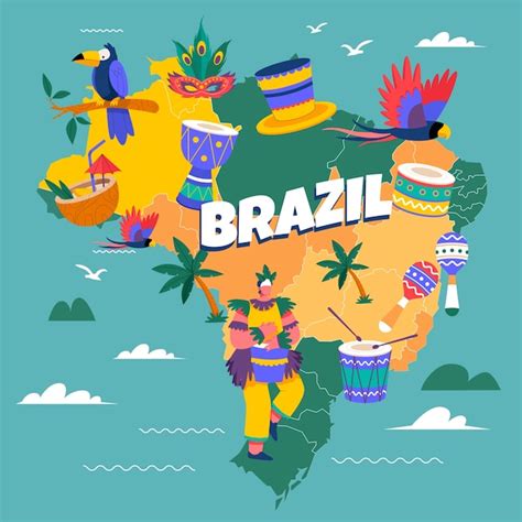 Ilustra O Desenhada M O Do Mapa Do Brasil Vetor Premium