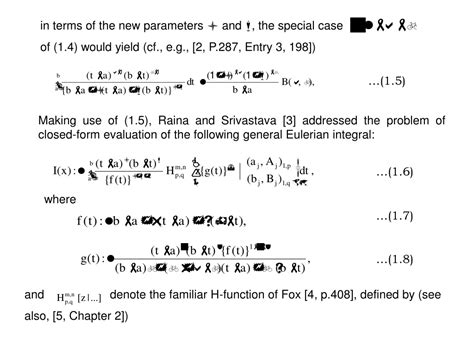 ppt some theorem on eulerian integrals of multivariable h function and their applications by