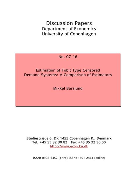 pdf estimation of tobit type censored demand systems a comparison of estimators