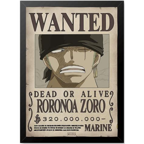 Quadro C Moldura One Piece Cartaz De Procurado Zoro Shopee Brasil