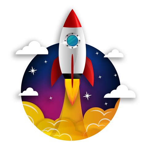 Vibrant Colors Rocket Launch Startup Symbol Png Image