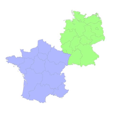 Premium Vector High Quality Political Map Of Germany And France With