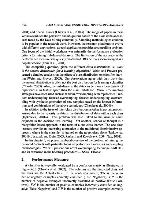 pdf data mining for imbalanced datasets an overview 2005 nitesh v chawla 1084 citations
