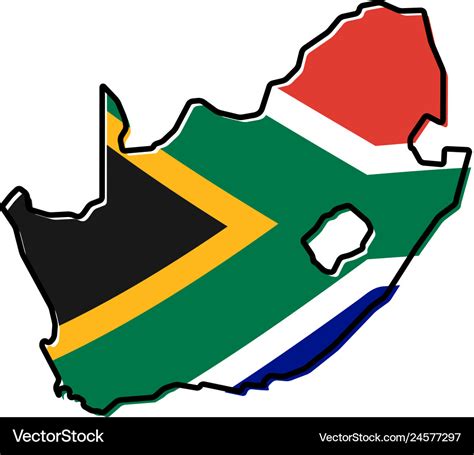 Simplified Map Of South Africa Outline With Vector Image