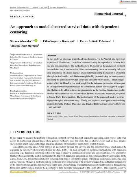 pdf an approach to model clustered survival data with dependent censoring