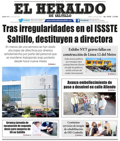 Portada El Heraldo De Saltillo