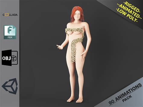 Naked Girl Animated Pack D Model Unitypackage Obj Dae Fbx