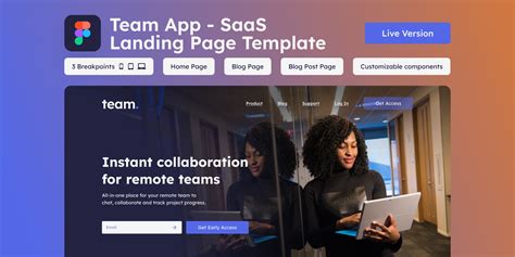 Team App SaaS Landing Page Template Figma Community 3927 Hot Sex Picture