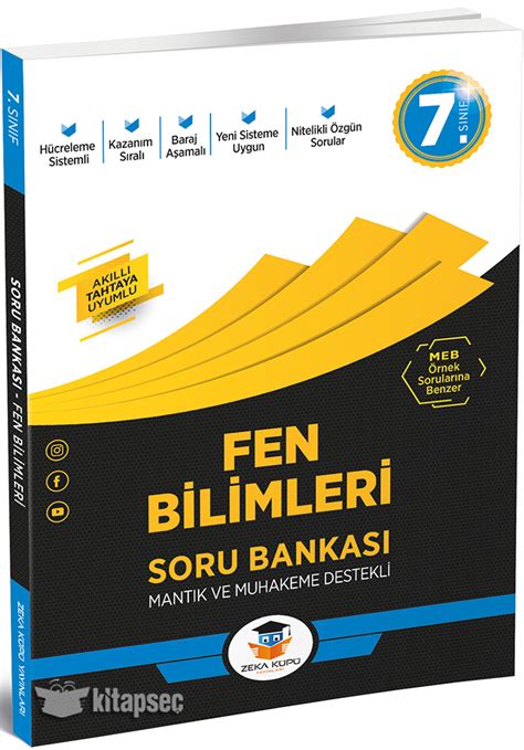 7 Sınıf Fen Bilimleri Soru Bankası Zeka Küpü Yayınları 9786057534361