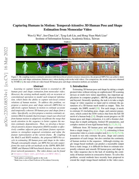 capturing humans in motion temporal attentive 3d human pose and shape estimation from monocular