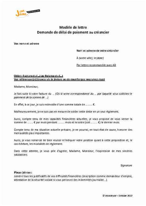 Mod Le De Lettre Demande De D Lai De Paiement Au Cr Ancier Pdf