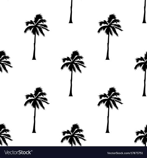 Palm Tree Pattern Seamless Texture On White Vector Image