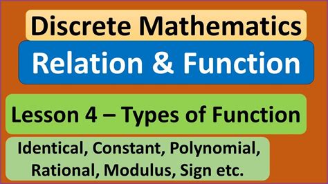types of function lesson 4 relation and function सम्बन्ध एवं फलन discrete mathematics