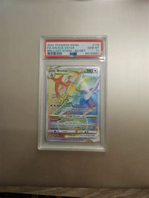 POKEMON BRILLIANT STARS ARCEUS VSTAR SECRET RARE 176 172 PSA 10