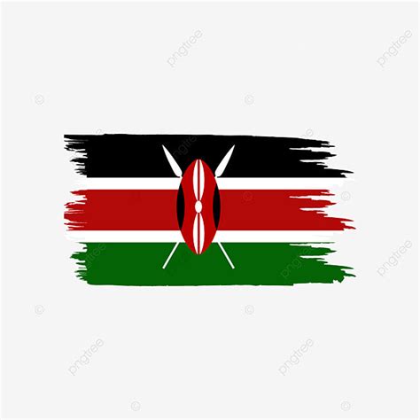 Paint Brush Stroke Clipart Vector Kenya Flag Watercolor Stroke Paint