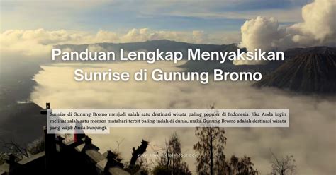 Sunrise Di Bromo Temukan Spot View Terbaiknya Disini