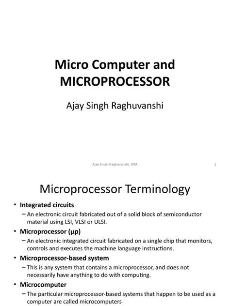 micro computer and microprocessor ajay singh raghuvanshi pdf central processing unit