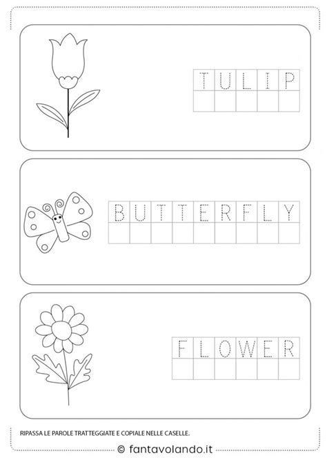 Schede Didattiche Di Inglese Spring Words Fantavolando Schede