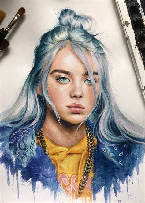 Billie Eilish Vogue Original Painting Billie Eilish British Vogue